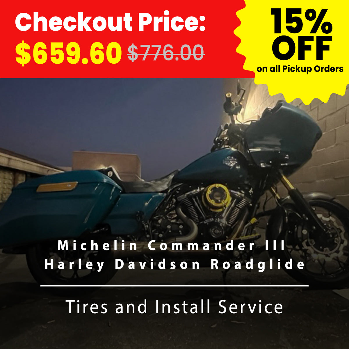 Michelin Commander III Harley Davidson Roadglide Tires and Install Ser ...